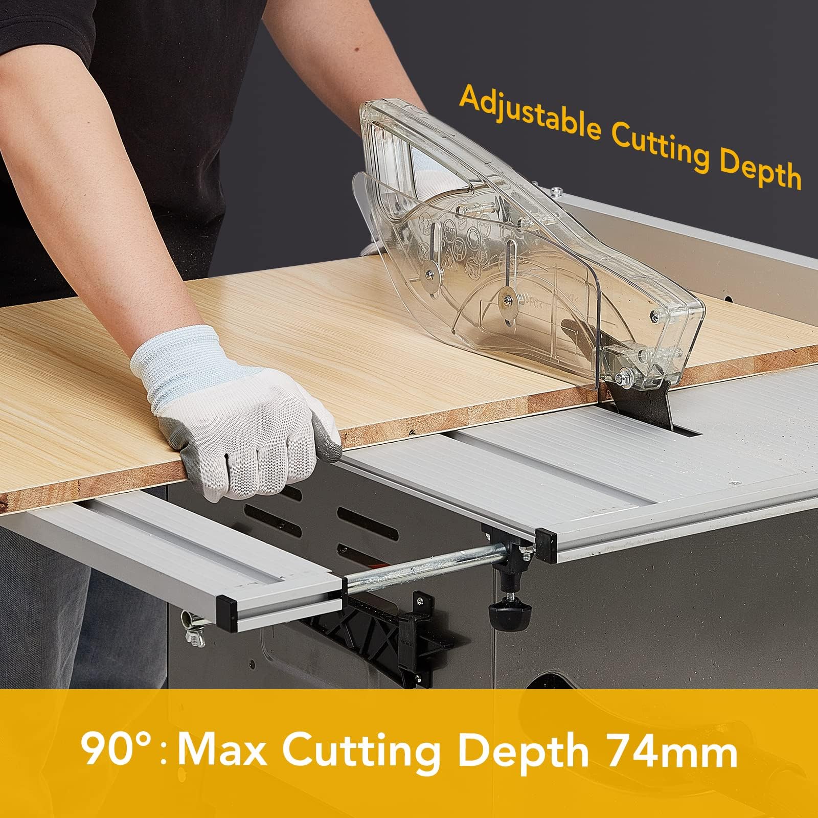 1800W Table Saw 10 inch,15APM Skill Saw With Portable Table Saw Stand,Portable Table Saw for Woodworking,DIY - 5000RPM Cutting Speed,Adjustable Blade Angle and Height