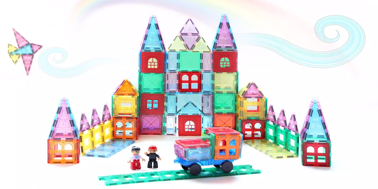 AAA777USA Magnetic 3D Building Block Tiles Learning and Educational Stem Toys for Kids, Toddlers Boys & Girls, Develops Creativity and Motor Skills ā 102 Pcs Set