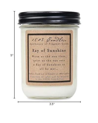 1803 Candles - 14 oz. Jar Soy Candles - (Ray of Sunshine)