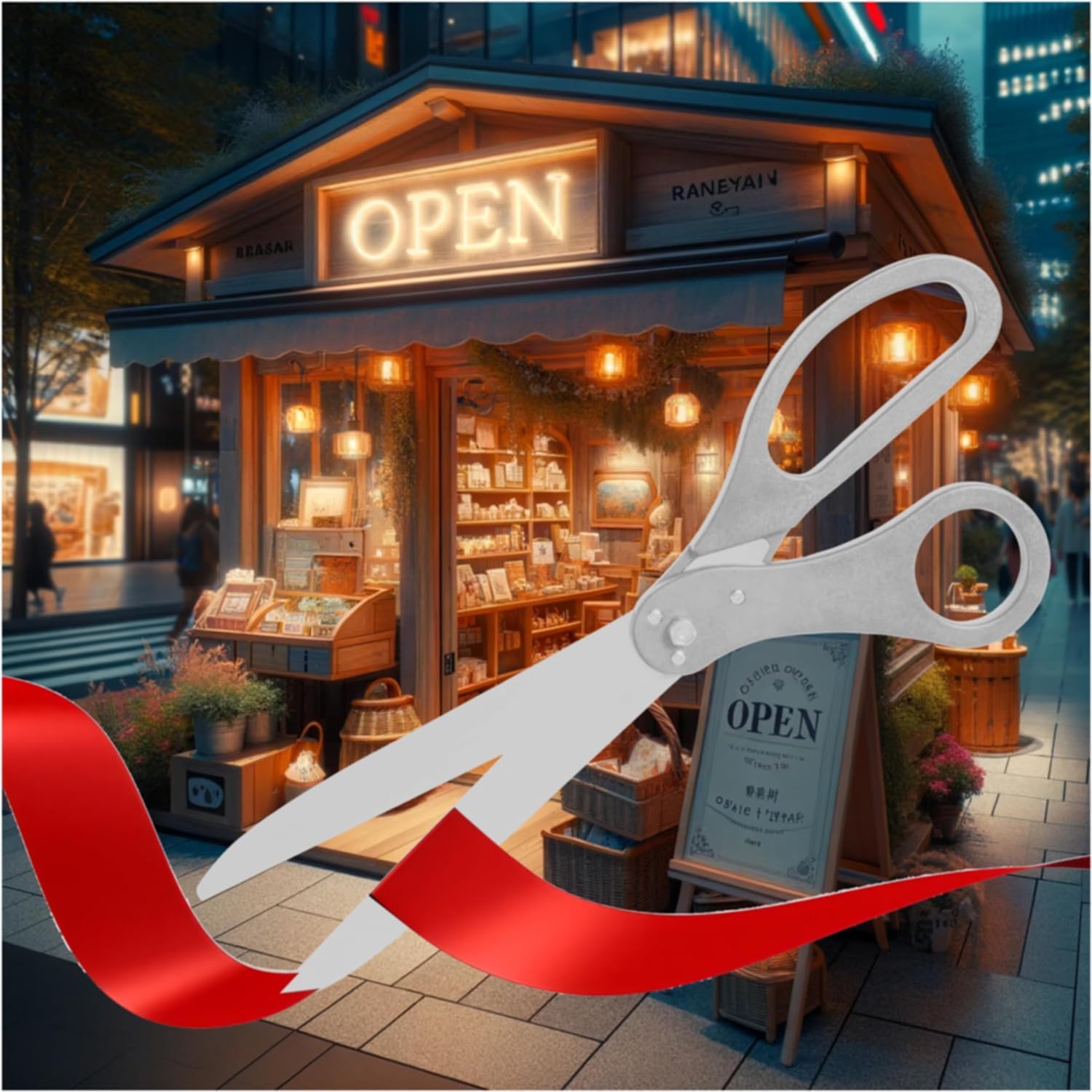 25" Giant Ribbon Cutting Scissors Silver β Heavy Duty Extra Large Grand Opening Ribbon Cutting Ceremony Scissors for Grand Openings Inaugurations Ceremonies & Special Events