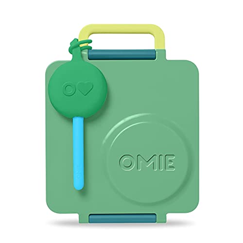 OmieBox Deluxe Bundle Set - Insulated Bento Lunch Box With Thermos PLUS Reusable Fork and Spoon with Case - (Meadow)