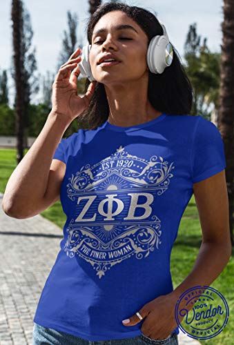 Bad Bananas Zeta Phi Beta Sorority Paraphernalia - The Finer Woman - Crew Neck Shirt - True-Royal X-Large