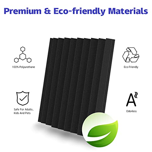 12 Pack Self-Adhesive Acoustic Panels, 12"X 12"X1" Sound Proof Foam Panels, High Density Soundproof Wall Panels for Home Studio, Acoustic Foam Wedges Absorbing Noise (Black)