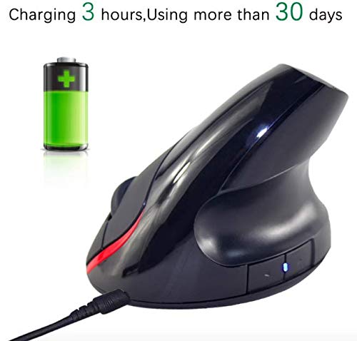 2.4G Wireless Ergonomic Vertical Mouse 800/1200 / 1600DPI, 5 Buttons (Purple)