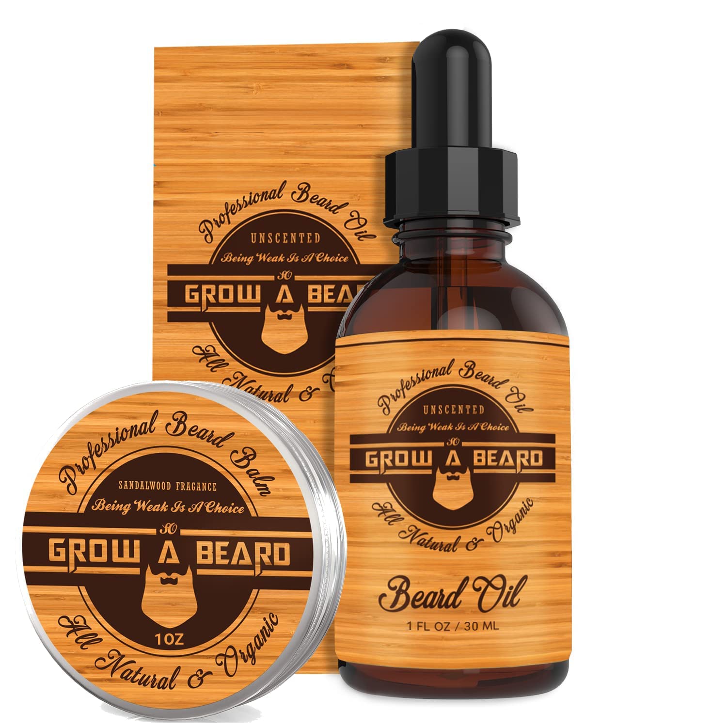 Beard Straightener Grooming Kit for Men, Beard Growth Kit, Beard Wash, Brush & Comb, Unscented Growth Oil, All Natural Chanel Balm, Conditioner, Razor & Scissors, Great Gift Idea for Men's (Bamboo)