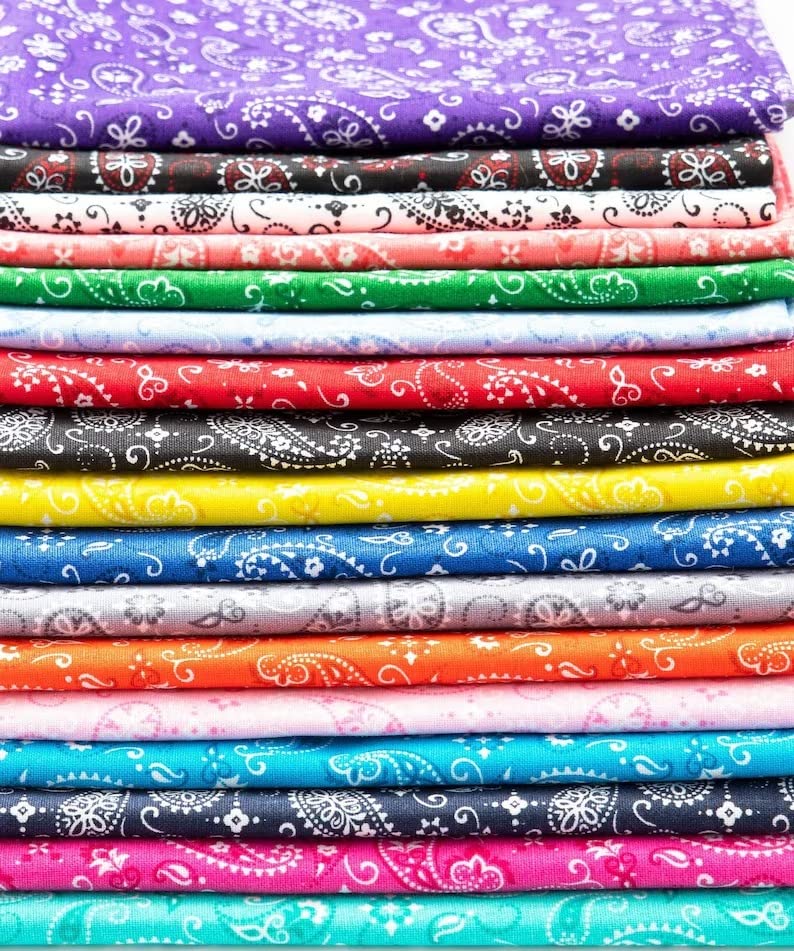 17 Pieces Fabric Cute, Beautiful 2.5 inch Strips Western Paisley Jelly Roll, Cute 100% Cotton Fabric Quilting Strips 2.5"