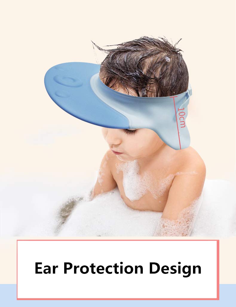 Bath Shower Visor Protection Soft Cap for Shower and Bath Time Safety for Toddlers, Baby and Children Above 6 Months (Blue)