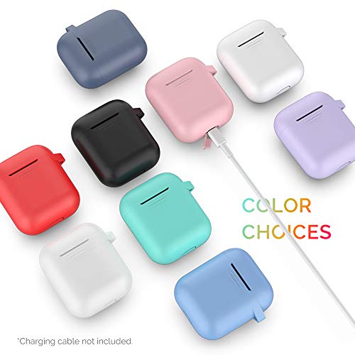 AhaStyle AirPods Case Cover Plus Hand Strap Silicone Protective Case Cover Accessories Compatible with Apple AirPods 2 & 1 for Man Wonen Girls(Black)