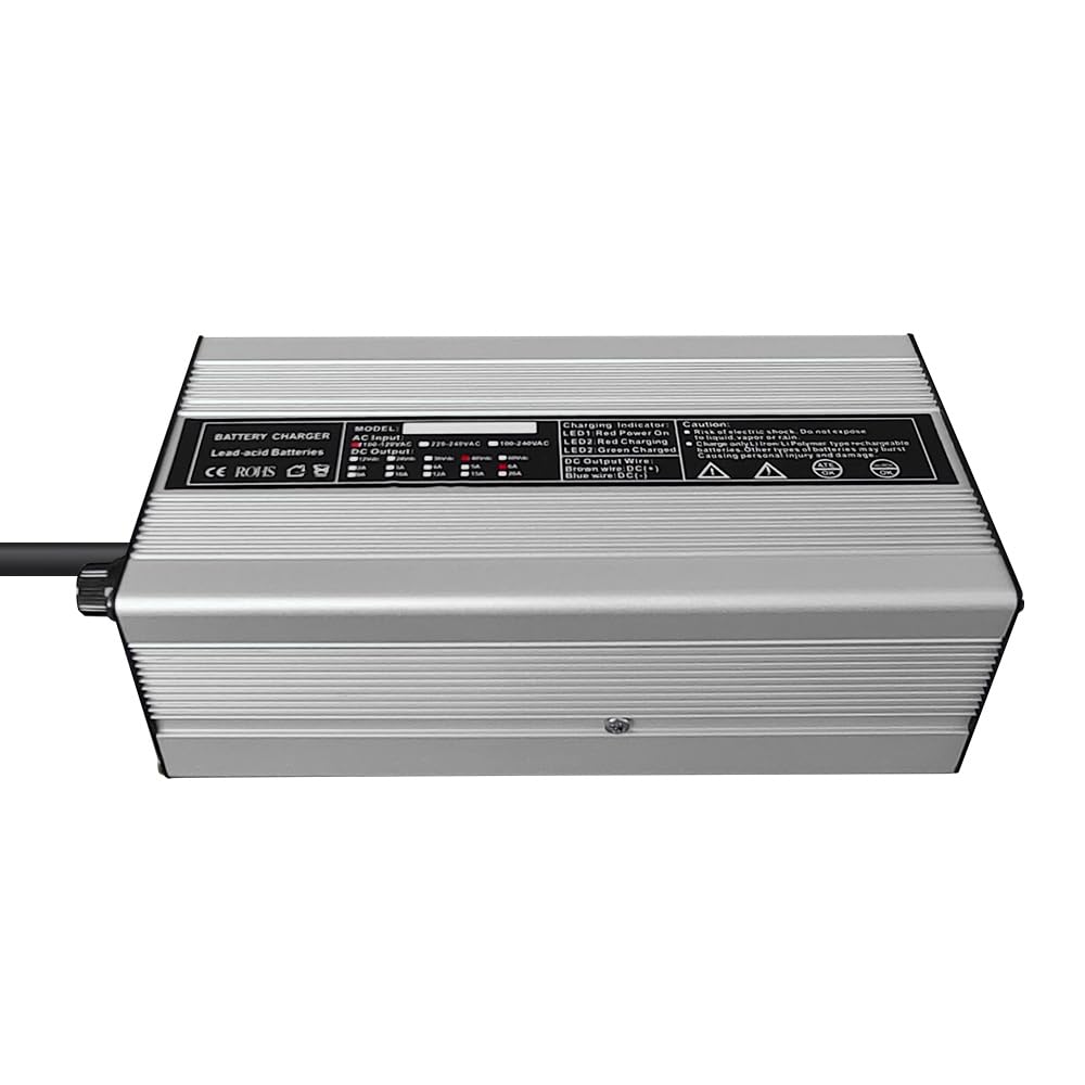 Abakoo 48V 6A Battery Charger for Yamaha Golf Cart G19 G22, with 2 Pin Plug, 48 Volt 6 Amp