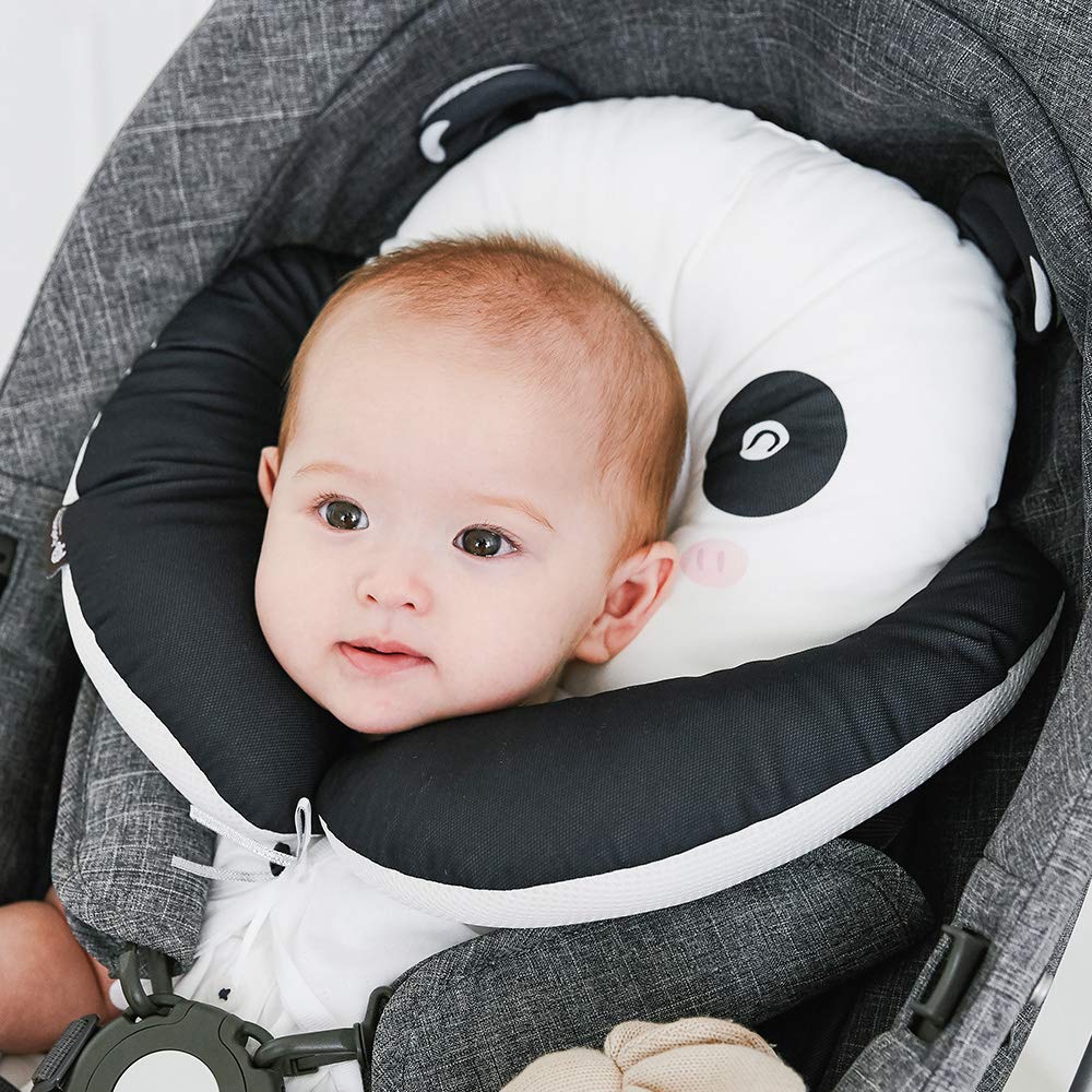 BabyMoor Baby Cooling Pad - Bear Liner Seat Pad for Car, Multifunctional Seat Stroller Insert, Breathable Pillow Head Rest, Black