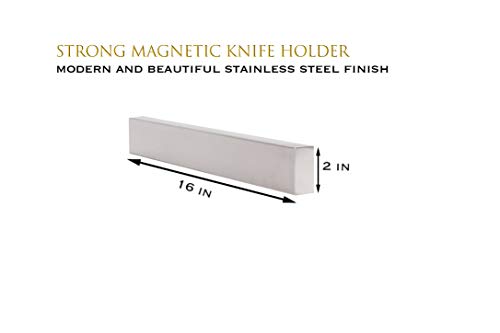 Magnetic Knife Holder For Wall 16 Inch, Knife Magnetic Strip, Stainless Steel Magnetic Knife Holder Rack Use as Kitchen Knife Holder, Kitchen Utensil Holder