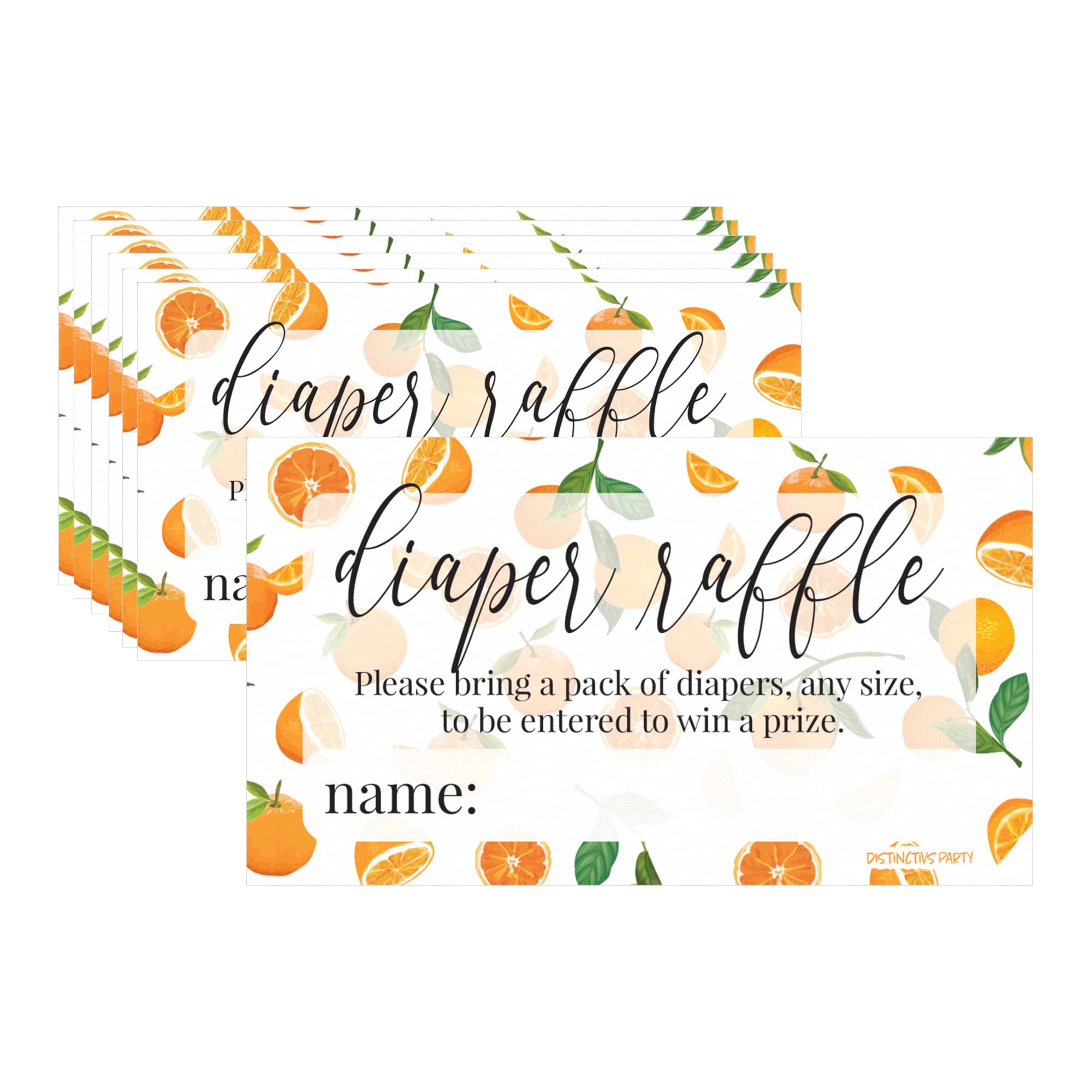 DISTINCTIVS Little Cutie Baby Shower Diaper Raffle - Invitation Inserts - 50 Cards