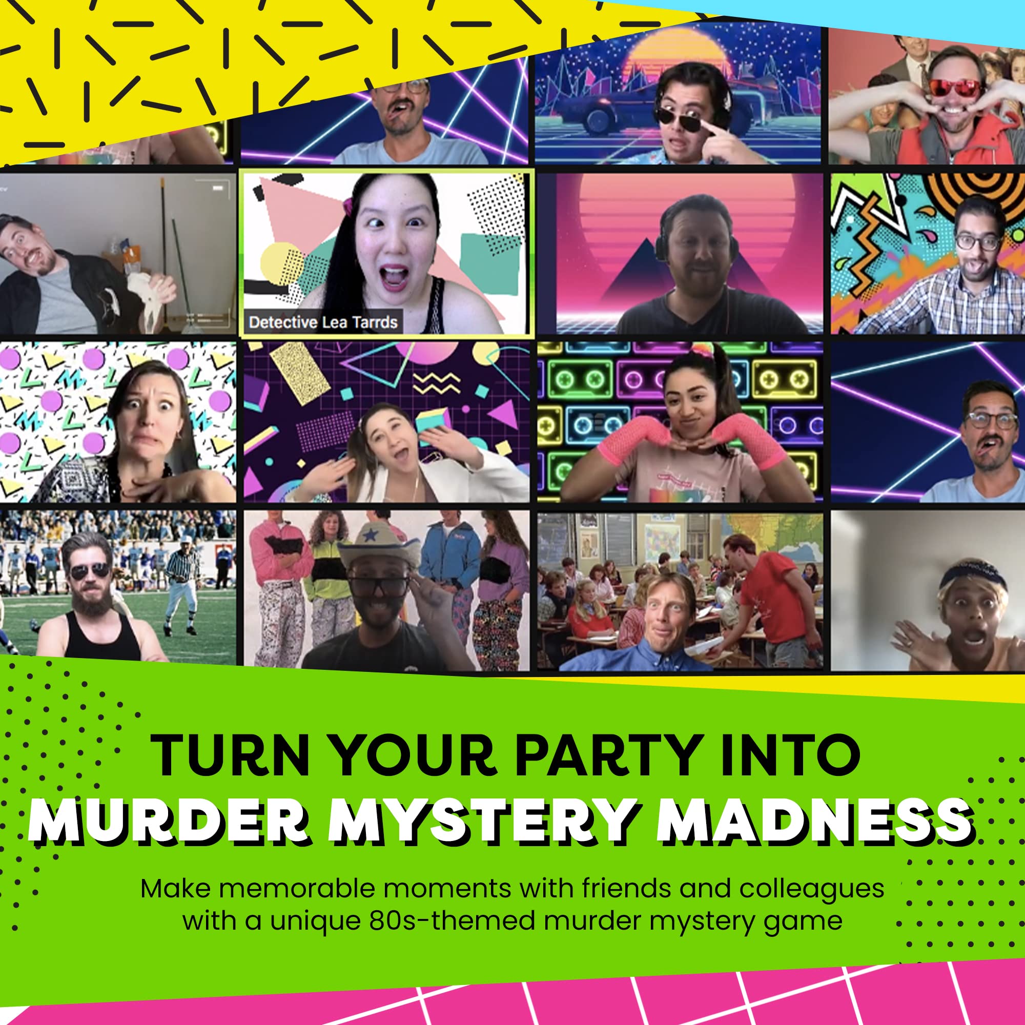 80s Mall Murder Madness | A Totally Tubular 1980s Themed Murder Mystery Game | Flexible 4-20 Players | in-Person & Virtual Downloadable Files