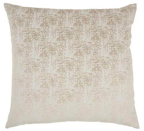 Mina Victory Life Styles Erased Velvet Beige 22" x 22" Throw Pillow