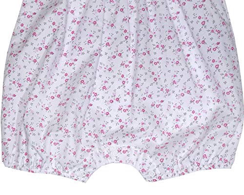 Baby Hand Smocked Bubble Bodysuit, White Romper