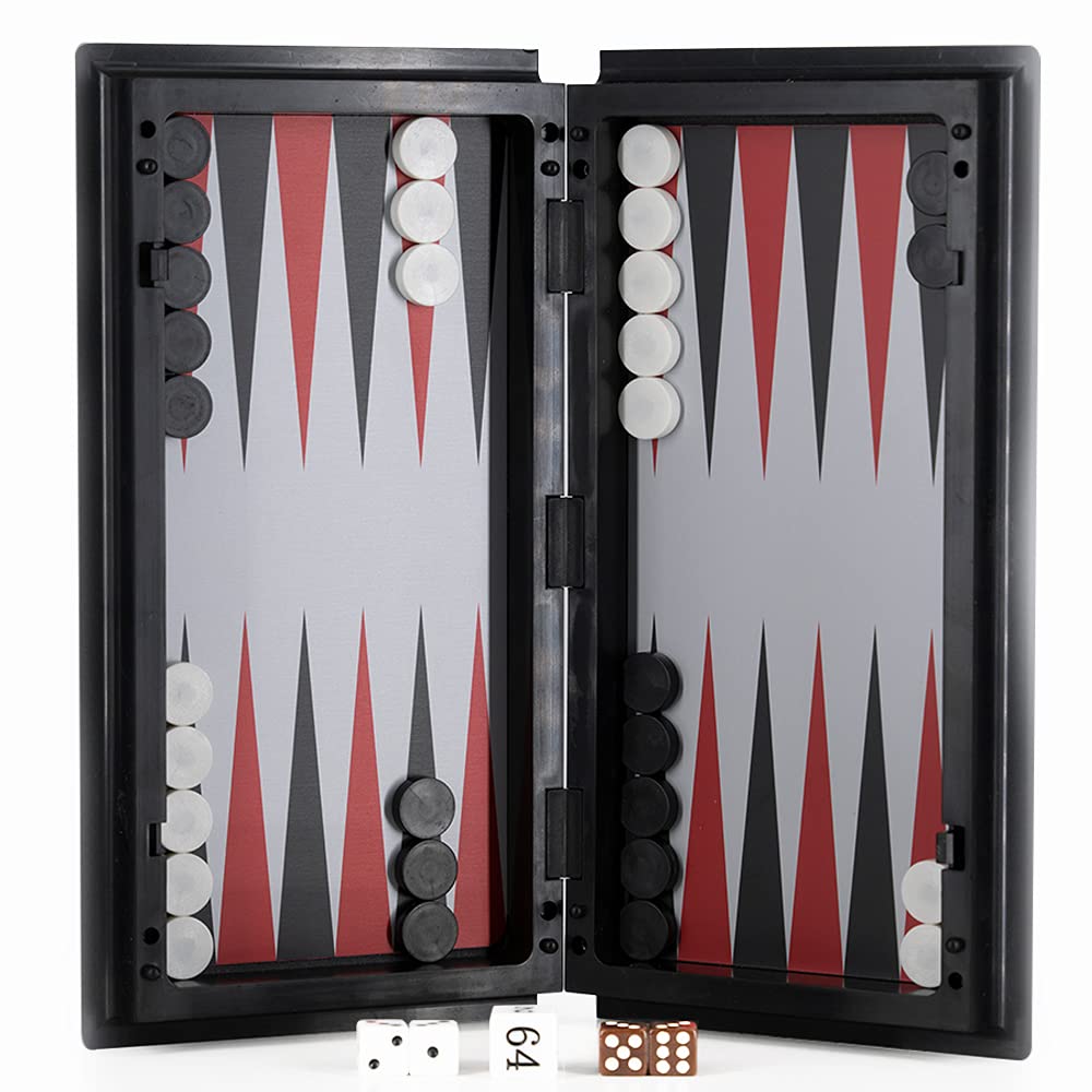 3-in-1 Magnetic Travel Chess Set - Includes Backgammon and Checkers. Compact Size (10 x 10 Inches)