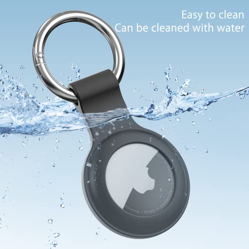 4 Pack Silicone AirTag Holder Case Compatible with Apple Airtag,Include 2pc AirTag Keychain & 2pc AirTag Adhesive Mount丨Lightweight, Anti-Scratch,for Luggage,Keys,Bike,Dog Collar etc