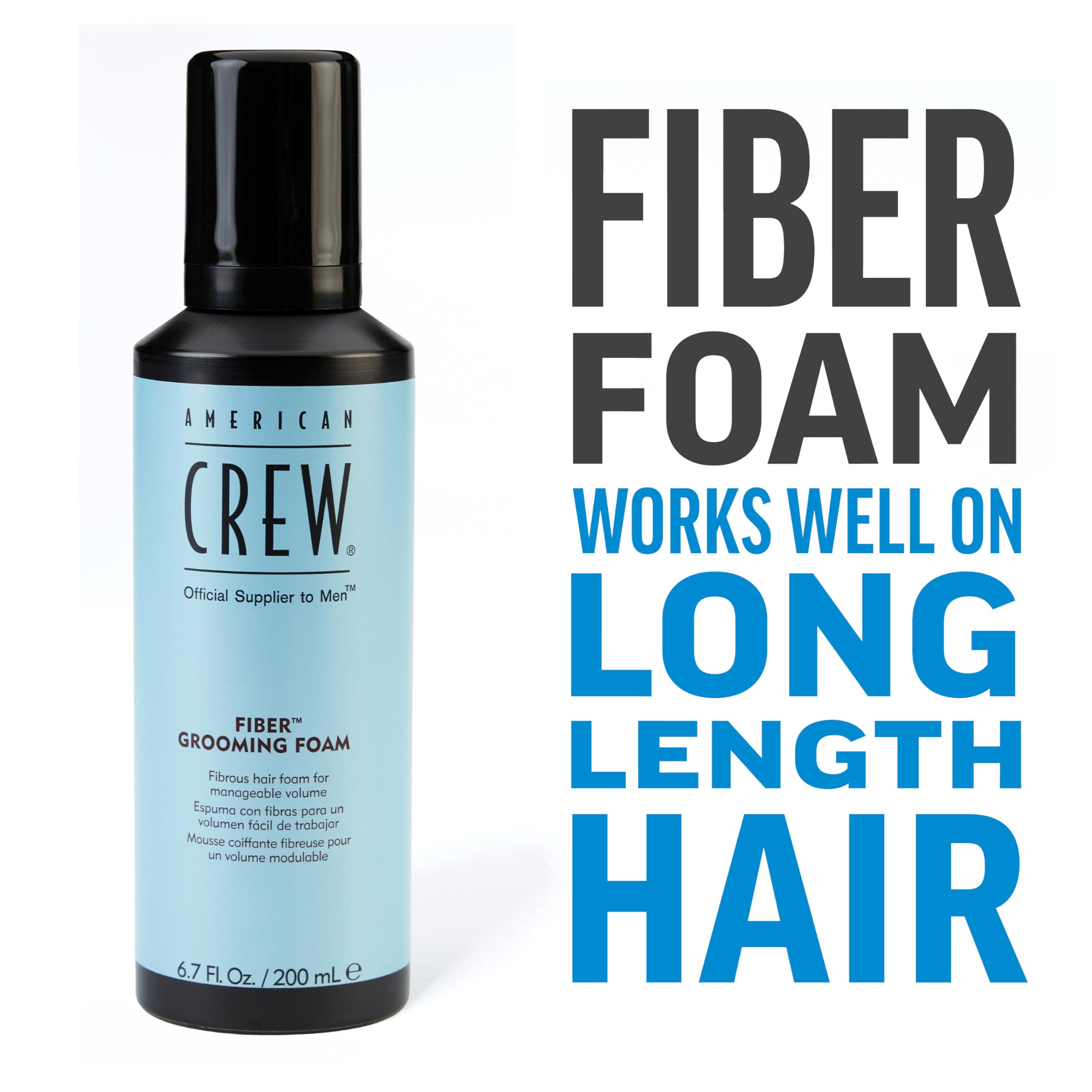 American Crew Men's Hair Fiber Grooming Foam, Like Hair Gel, 6.7 Fl Oz