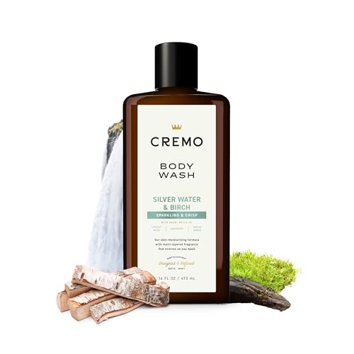 Cremo Rich-Lathering Silver Water & Birch Body Wash, A Revitalizing Combination of Glacier-Fed Streams and White Birch 16 Fl Oz (2-Pack)