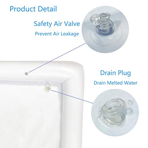 ALLADINBOX 4 Pack Inflatable Serving Bar, Ice Serving Buffet Salad Cooler Food Fruit Drink Containers with Drain Plug, Floating Tray Beverage BBQ Picnic Pool Party Supplies Inflatable Cooler, White