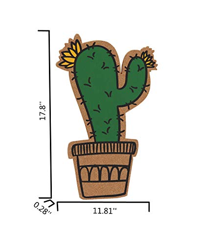Pinboard Cactus Shaped Wall Decor - Cork Board with 6 Pushpins - Bulletin Board Display,School or Classroom Home Decor