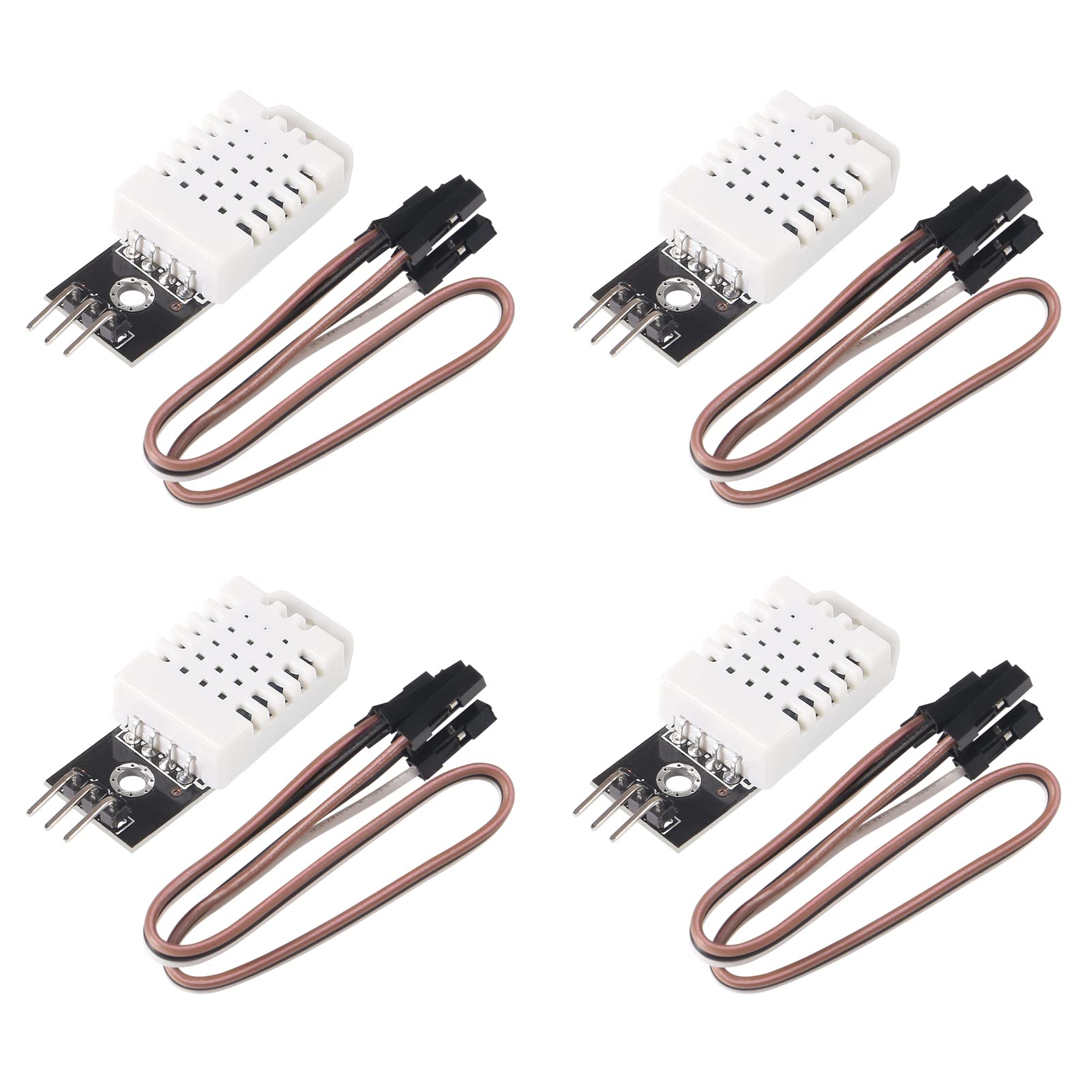 AITIAO 4Pcs DHT22/AM2302 Digital Temperature and Humidity Sensor Module Temp Humidity Gauge Monitor Sensor with Cable Replace SHT11 SHT15 for Raspberry Pi Electronic Practice DIY