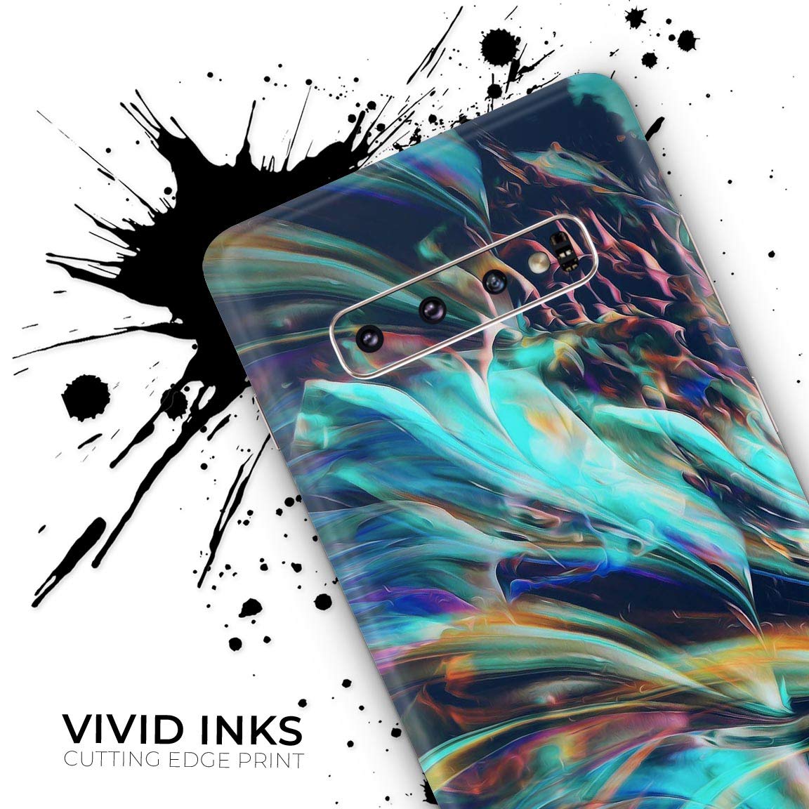 DesignSkinz Liquid Abstract Paint Remix V28 Protective Vinyl Decal Wrap Skin Cover Compatible with The Samsung Galaxy S20 (Screen Trim & Back Glass Skin)