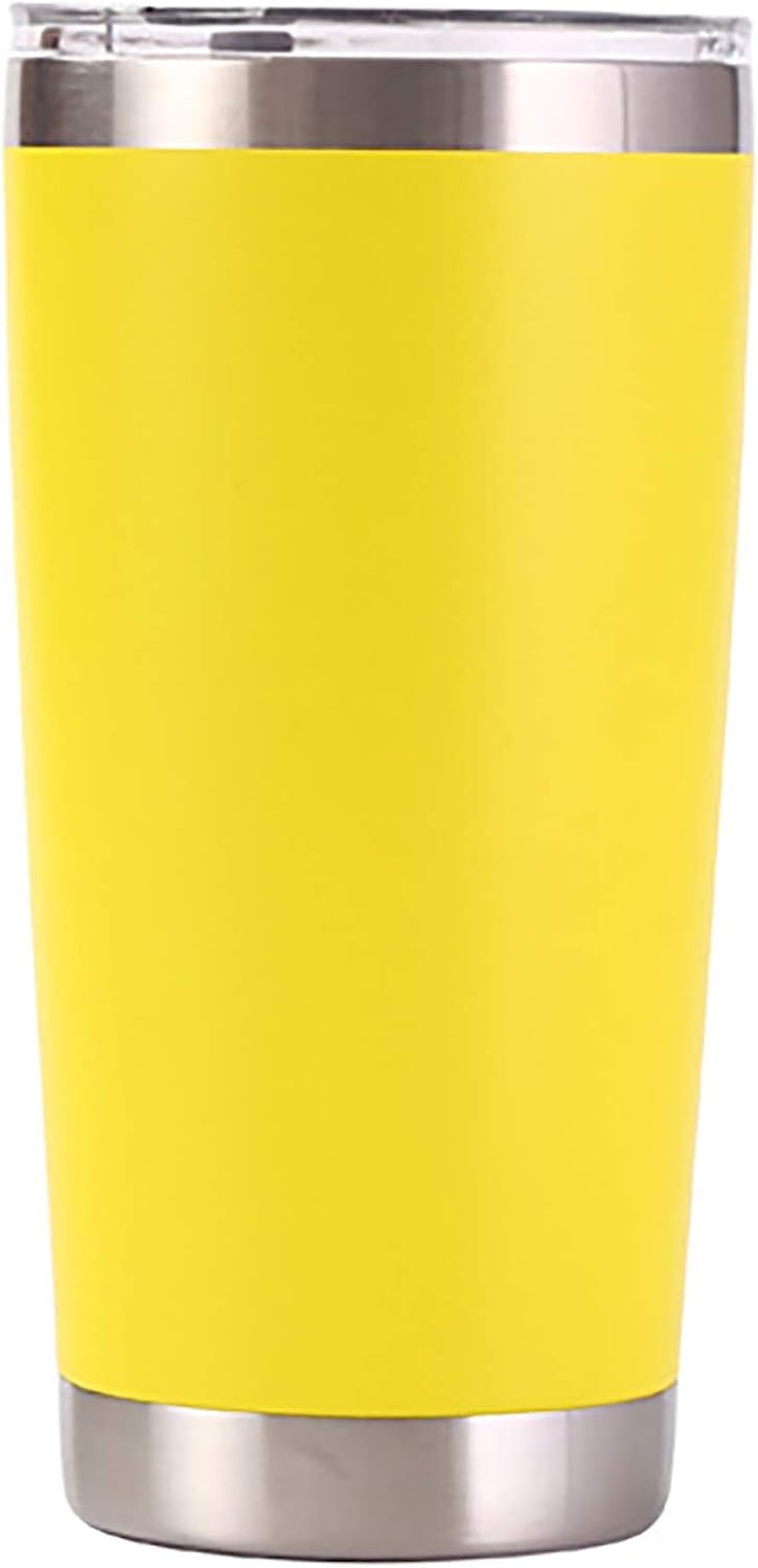 20 oz Stainless Steel Double Wall Vacuum Vasos Travel Cup Tumbler Thermal Coffee Mug Cup With Lid (yellow)