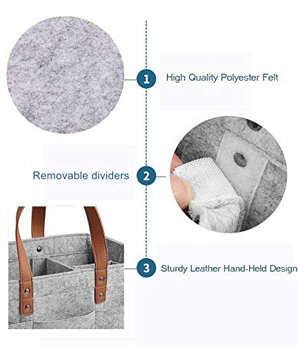 Baby Diaper Caddy Organizer, Portable Nappies Organizer Nursery Storage Basket, Diaper Bag Tote with Changeable Compartments, Baby Storage Basket for Car Travel, Diaper Storage Bin (M)