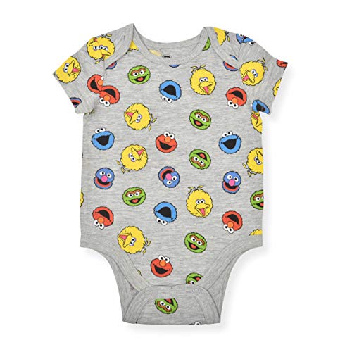 Sesame Street Baby Boys 5 Pack Short Sleeve Bodysuit for Newborn and Infants