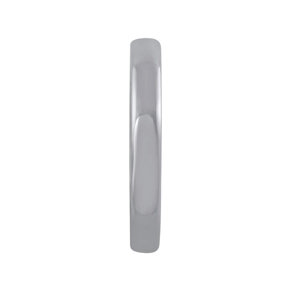 14K White Gold 3mm Plain Wedding Band (Ring Size 9)