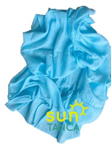 Baby Swaddle Blanket Unisex Muslin Wrap Soft Receiving Blanket for Boys and Girls Large 47 x 47 inches Light Blue