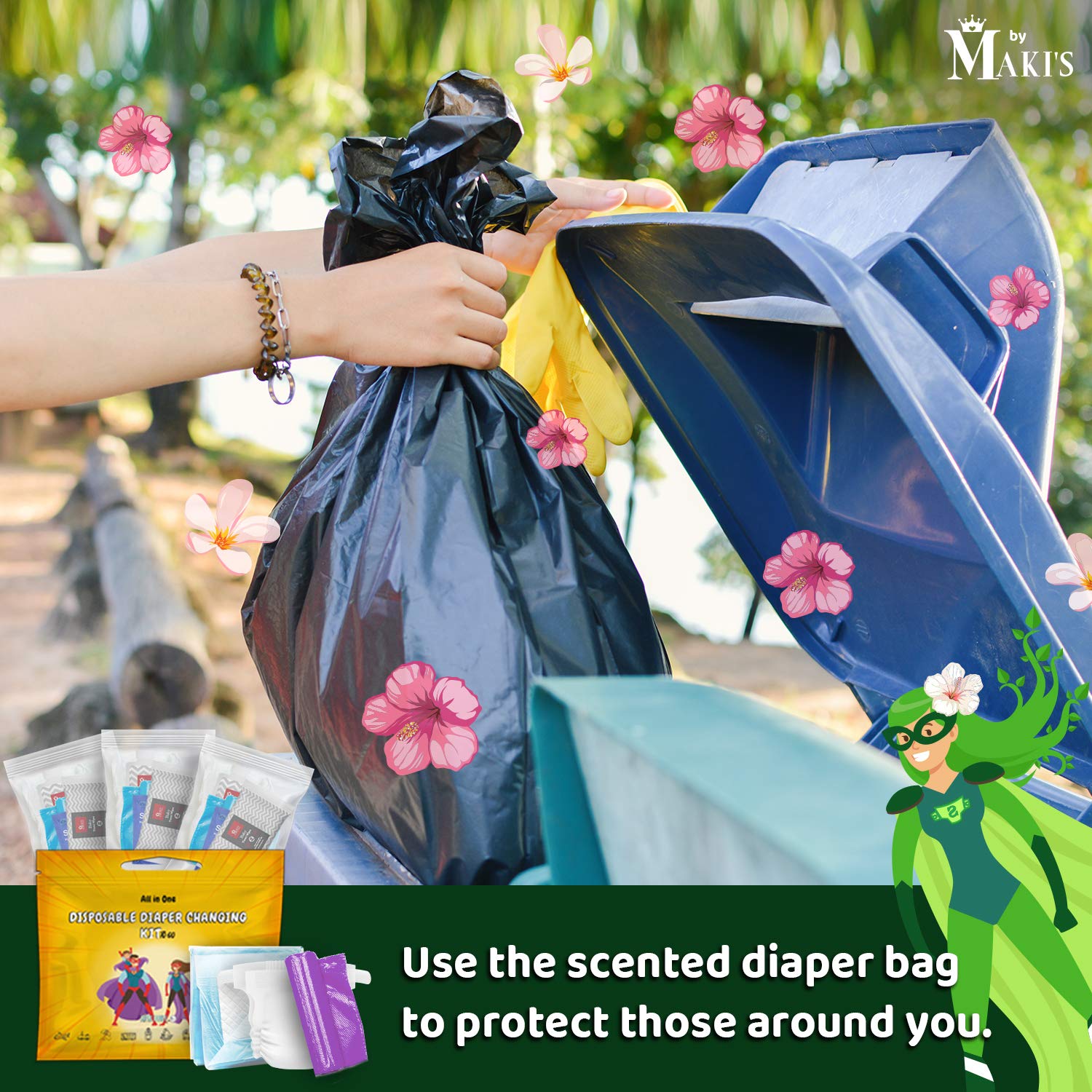 Disposable Diaper Changing Kit to Go | Contains 3 Individual Packs | Perfect for Travel | Portable Baby Changing Essentials Must Haves (4)