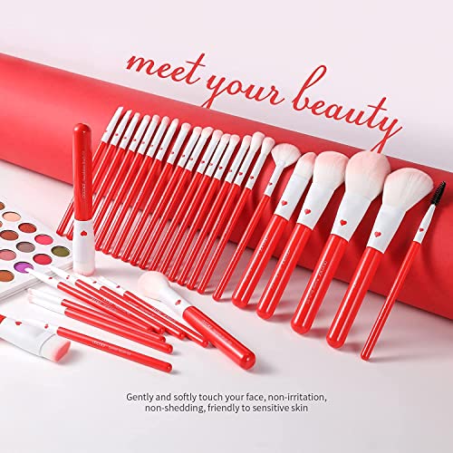 Docolor Professional Makeup Brushes Set 32Pcs Make up Brushes Premium Kabuki Foundation Blending Face Powder Blush Contour Eye Shadows Eyebrow Eyeliner Make Up Brush Gift Kit