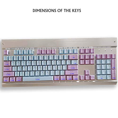 Better Livin 104 Doubleshot, ANSI Layout, OEM Profile, Cherry MX keycaps, Translucent Backlit Compatible Gaming Keyboard keycaps for 61/87/104 Keyboards (Purple-Blue)
