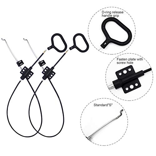 Nonley Sofa Recliner Cables, 2 Pack Couch Release Cables Recliner Replacement Parts D Ring Couch Recliner Pull Handle, Hook Exposed Cable with S Tip for Sofa, Black