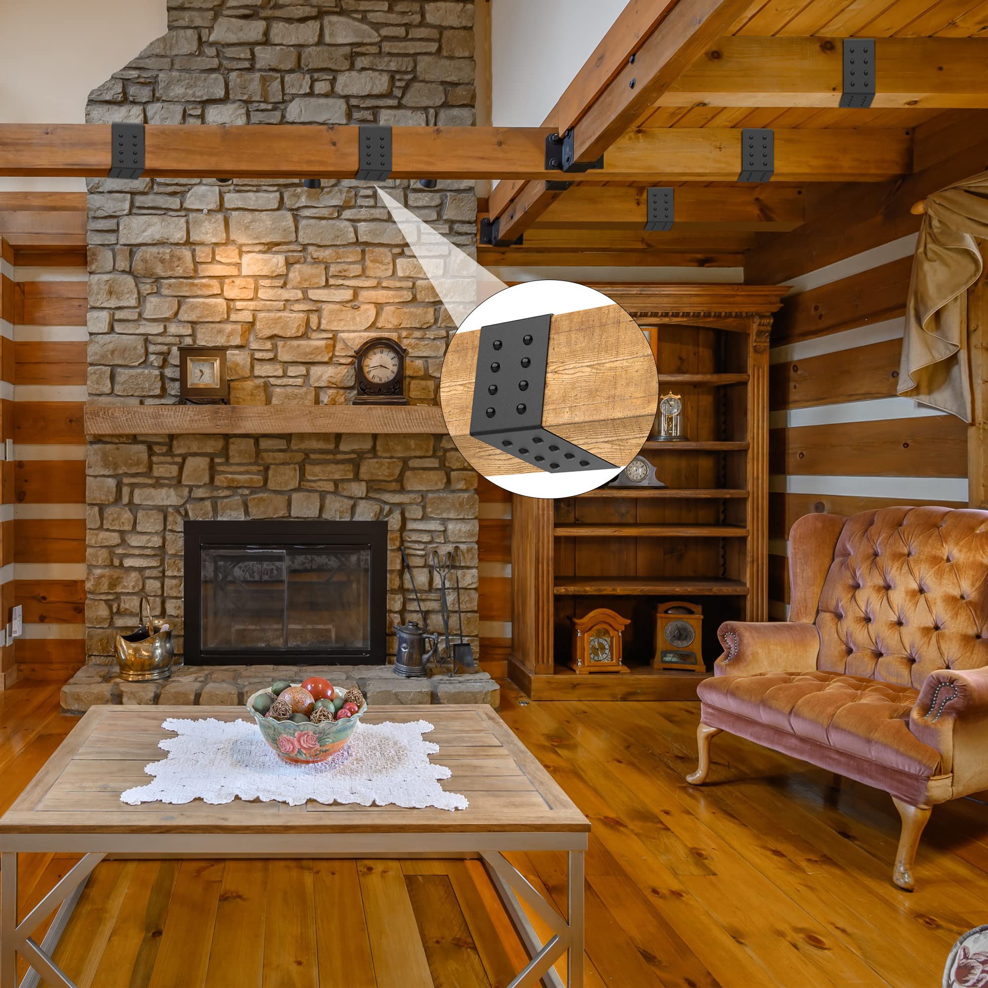 5ft Faux Wood Beam Strap，Flexible Beams Gap Hiding Strap, Wood Beams Metal Look Strap，Architectural Products for Faux Wood Beams,Ceiling Beam and Cabin Shutters Accessories (2.36"Width)