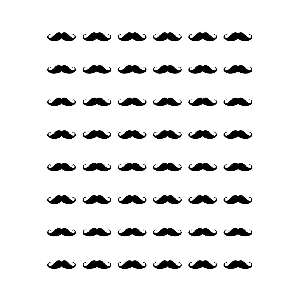 48 Mustache Style Envelope Seals Labels Stickers 1.2" Inch Round