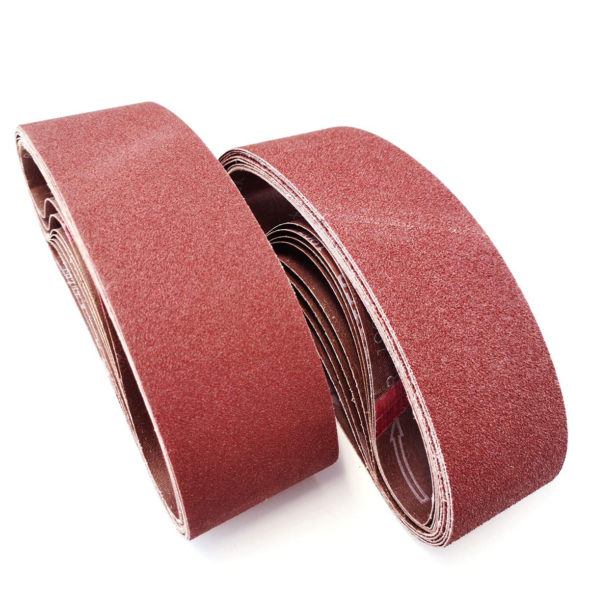 Aiyard 3 x 24 Inch Aluminum Oxide Sanding Belts, 3 Each of 40/80/120/150/240/400 Assorted Grits Abrasive Belts for Belt Sander, 18-Pack