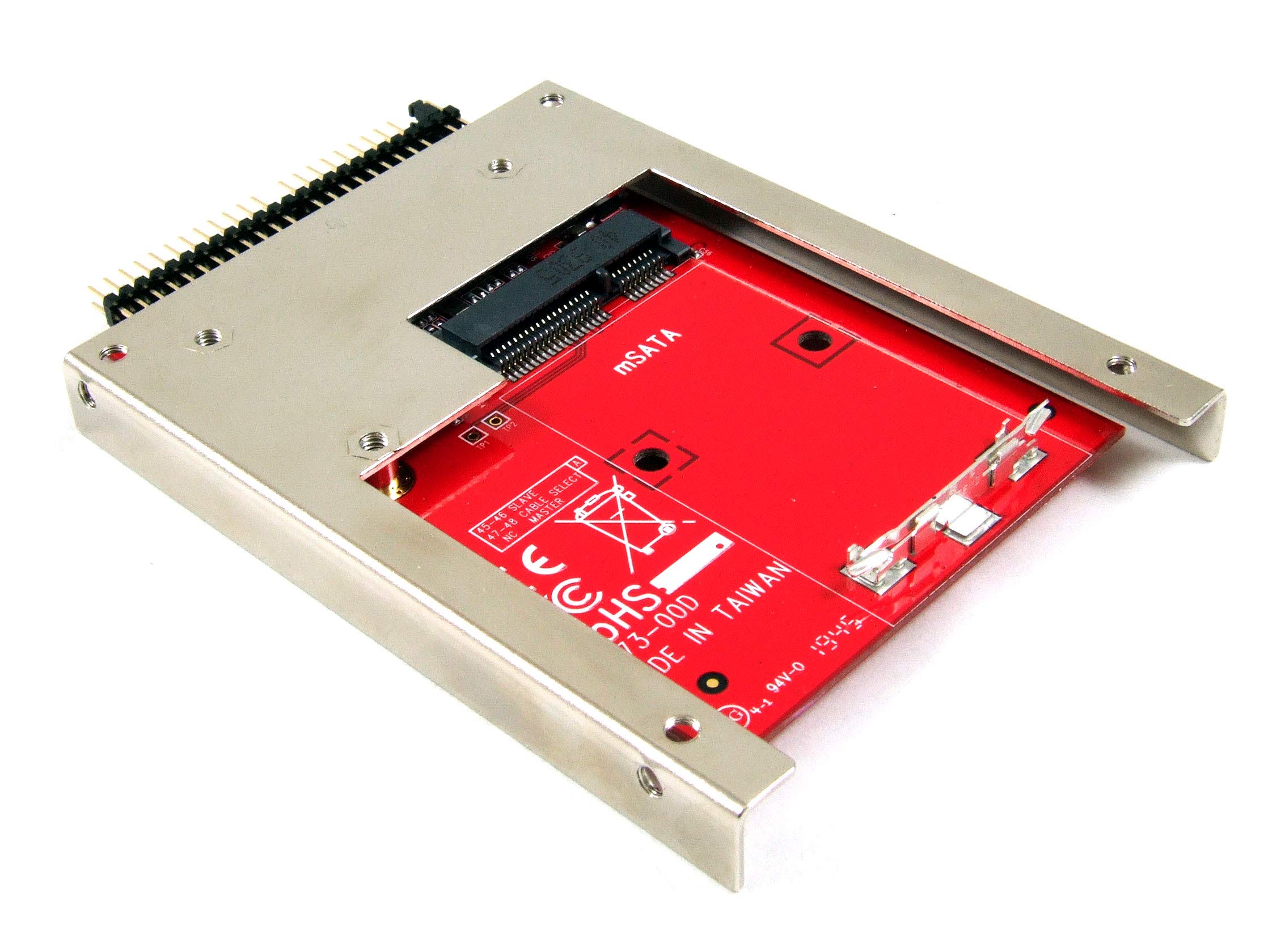 Ableconn IIDE-MSAT mSATA SSD to 2.5-Inch IDE Adapter Converter with Aluminum Frame Bracket - Latch and Retain mSATA SSD as 9.5mm 2.5" IDE SSD Drive