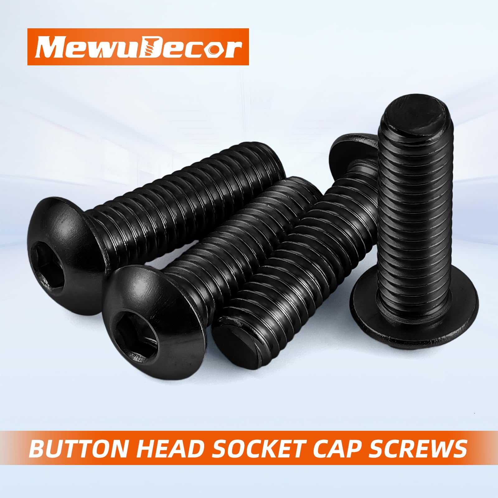 5/16-18 x 1" Button Head Socket Cap Screws, Alloy Steel Grade 10.9, Allen Hex Drive, 12 PCS