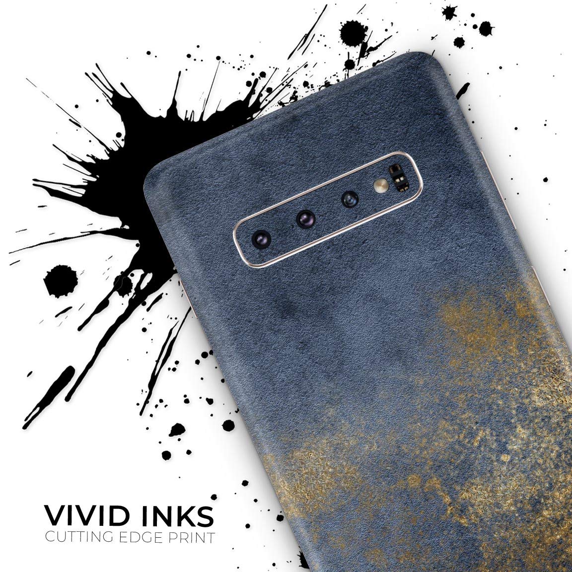 DesignSkinz Navy Gold Foil v6 Protective Vinyl Decal Wrap Skin Cover Compatible with The Samsung Galaxy S20 (Screen Trim & Back Glass Skin)