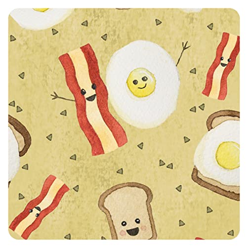 BapronBaby Eggs & Bacon Bapron - No Neck Tie Safer Bib for Baby & Toddler - Soft Waterproof Stain Resistant - Machine Washable - Sz Baby/Toddler 6m-3T