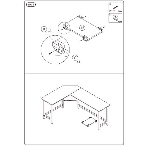 Modern Computer Desk Gaming Desk PC Office L Shaped Desk with Free CPU Stand, Best Wood Steel Home Large Work Space Corner Study Desk Workstation, Space-Saving, Easy to Assemble, Super Durable - Black