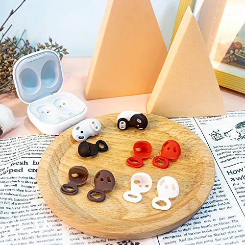 4 Pairs Galaxy Buds Live Ear Tips Ear Hooks Kit Set, Small/Large 2 Size Silicone Anti-Slip Fit in Case Rubber Ear Buds Wings Eartips Compatible with Samsung Galaxy Buds Live - Mystic Black