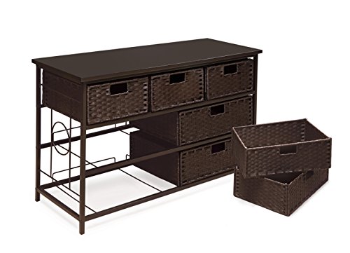 August Collection Wide Seven Basket Drawer Storage Unit