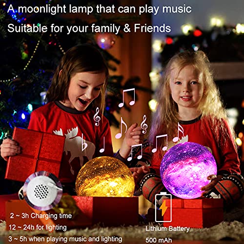 HYODREAM Musical Moon Lamp with White Noise Sleeping Sound Machine for Baby, Built-in White Noise/Nature Sound/Lullaby & Bluetooth Box, Remote Control 8 Colors Night Light