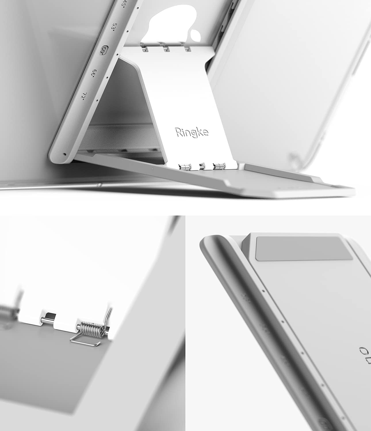 Ringke Fusion with Outstanding [Case + Stand] Compatible with iPad Pro 11 Inch Case (4th 2022, 3rd 2021, 2nd 2020, 1st 2018) Transparent Cover with Pencil Holder + Kickstand - Clear & Light Gray