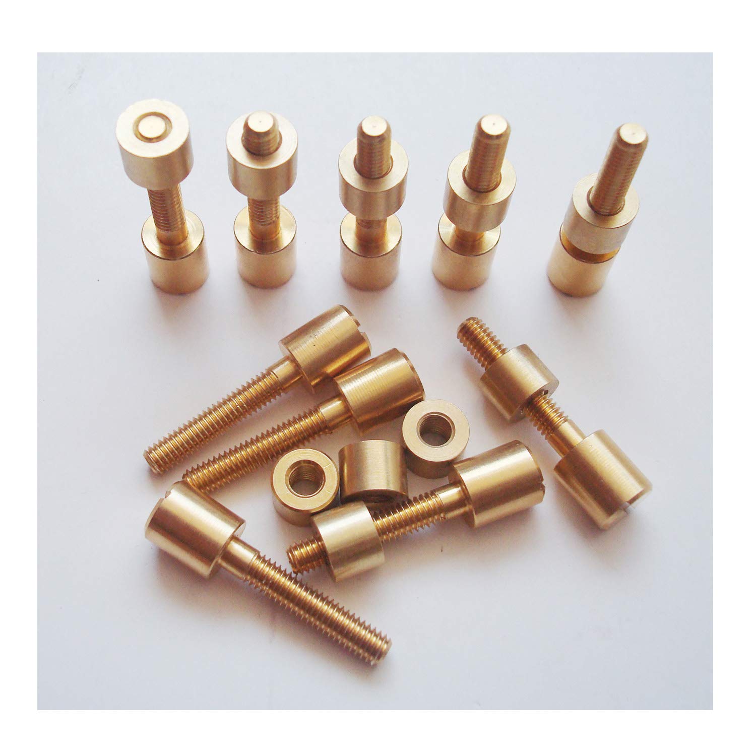 5Afashion 10 sets/lot Screw Fasteners for knife maker,5/16" Diameter Head.Tactical survival knife screw EDC knife shaft fasteners (brass)