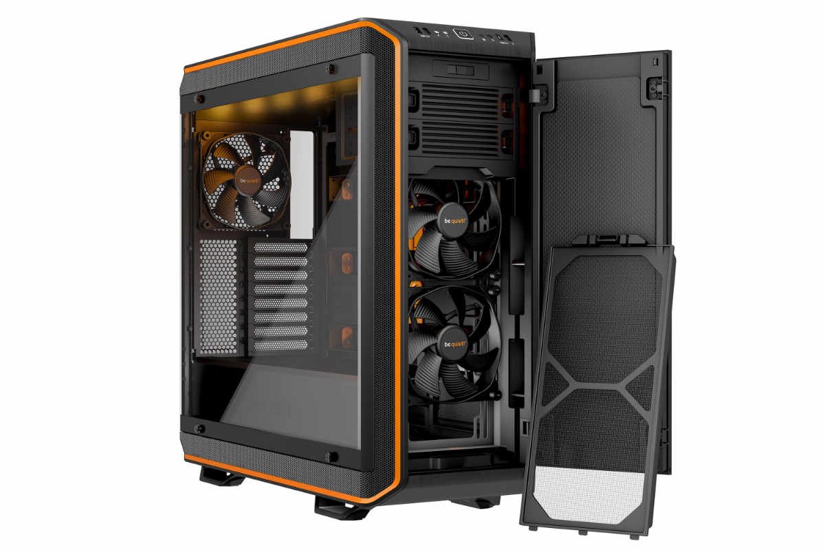 be quiet! Dark Base PRO 900 Orange Rev. 2, Full Tower ATX, 3 Pre-Installed Silent Wings 3 Fans, BGW14, Tempered Glass Window, RGB LED Illumination
